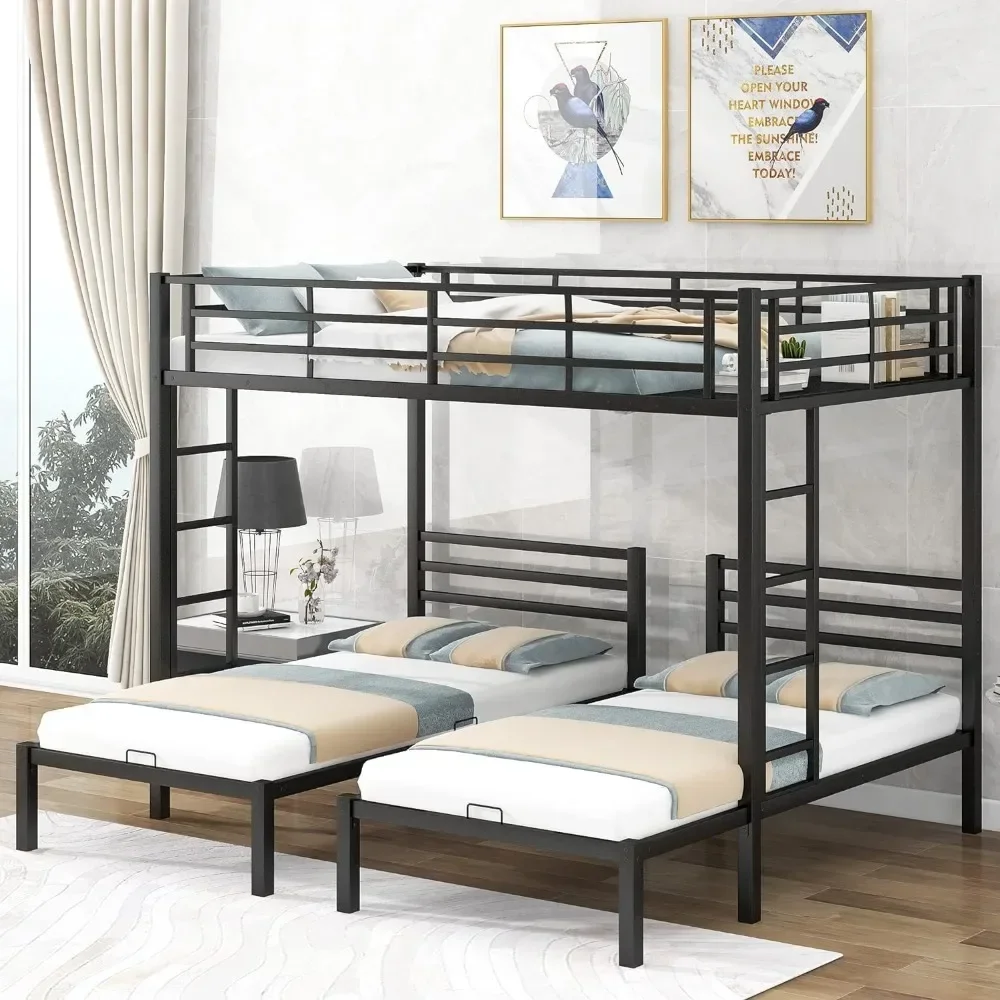 Triple Bunk Bed with Side Ladder - Your Home Decor Nest